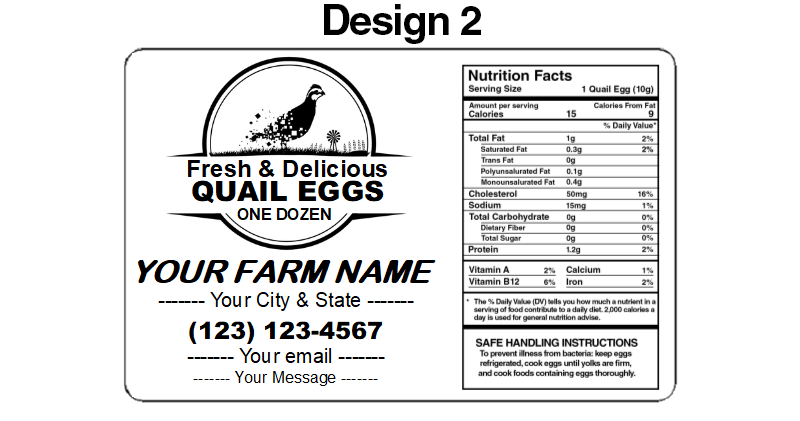 Personalized Quail Carton Labels – NWQuailFarm